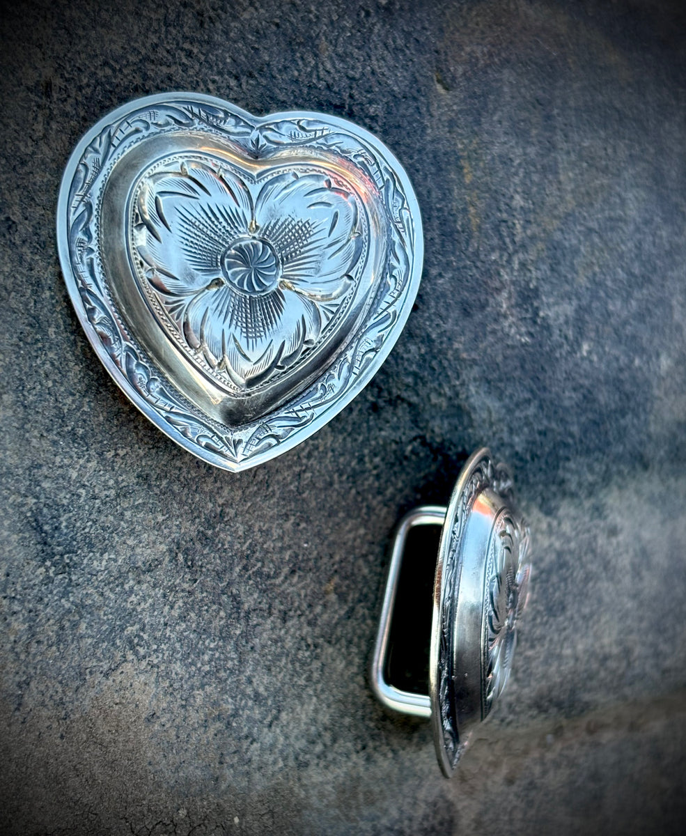 Heart conchos – Brooks Bits and Silver