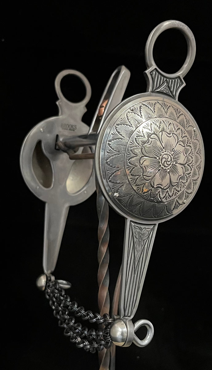 Steel Engraved Big Concho Las Cruces – Brooks Bits and Silver