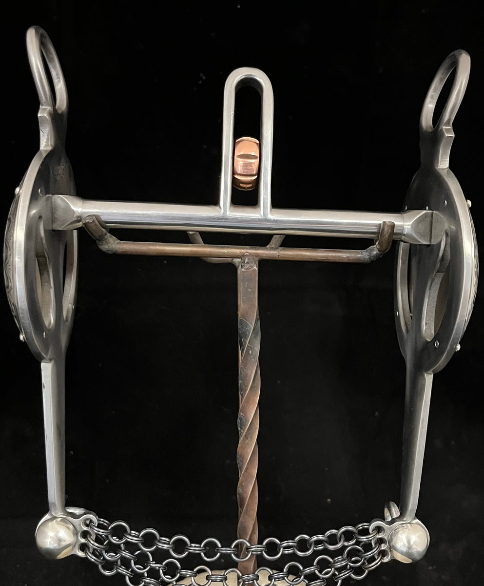Steel Engraved Big Concho Las Cruces – Brooks Bits and Silver